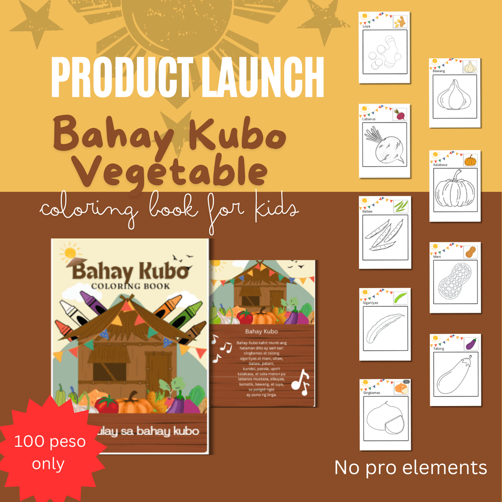Bahay Kubo Vegetables Coloring Bahay Kubo Coloring Book By