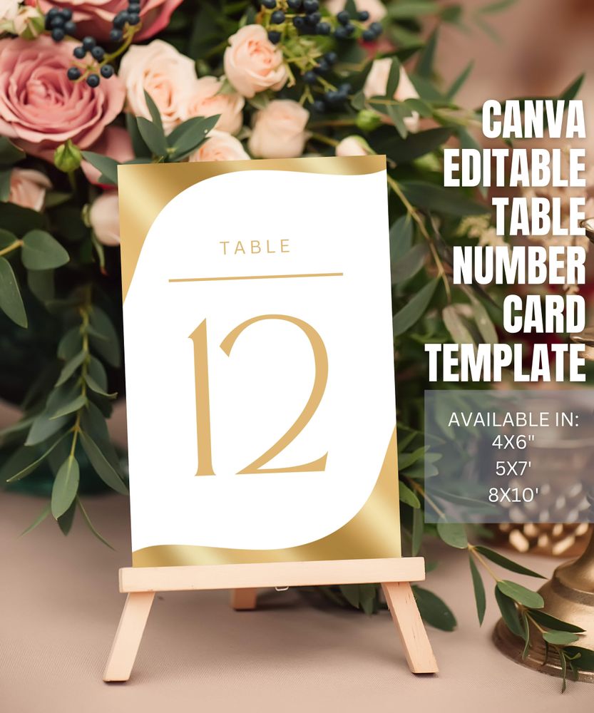 Table Number Template Editable