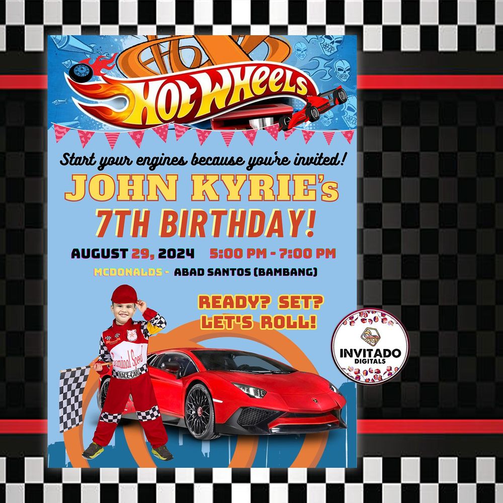 Adult Race Car Invitation