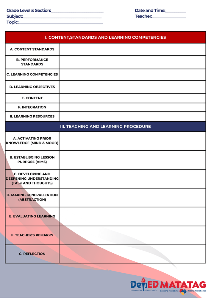 Deped Mata Lesson Plan Format Pdf - Infoupdate.org