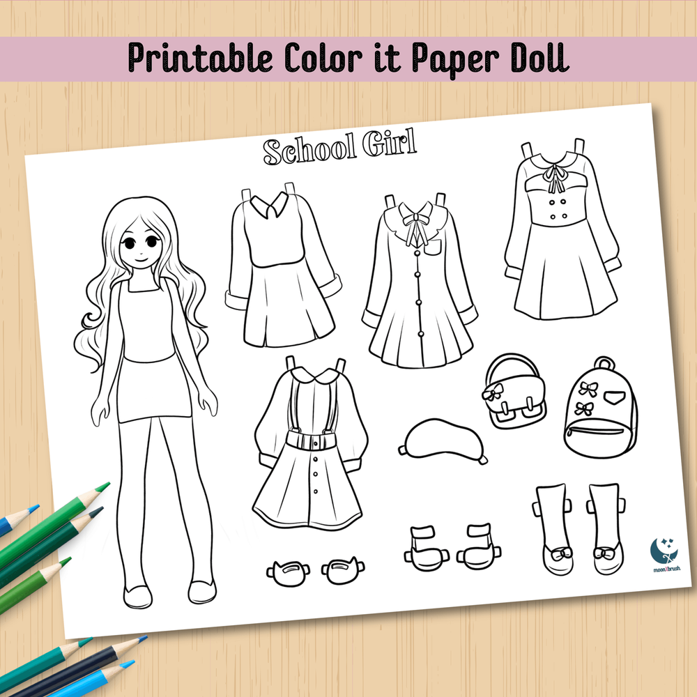 Paper Doll Coloring Pages Girls