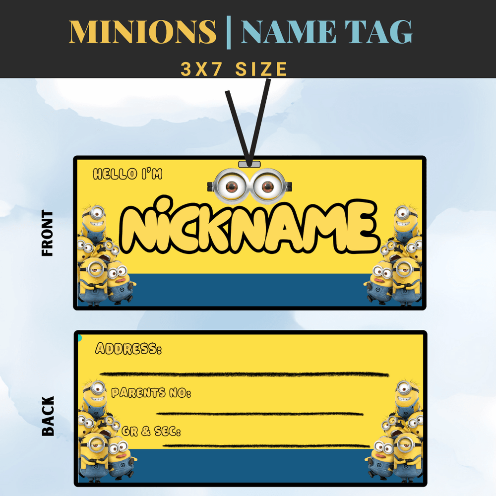 Free Editable Name Tags Minions-minion Classroom Theme