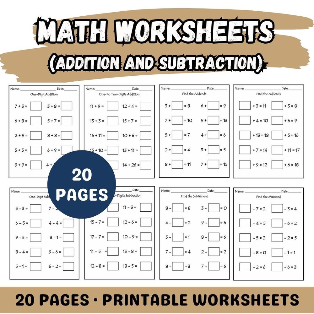 First Grade Addition Math Worksheets Printable