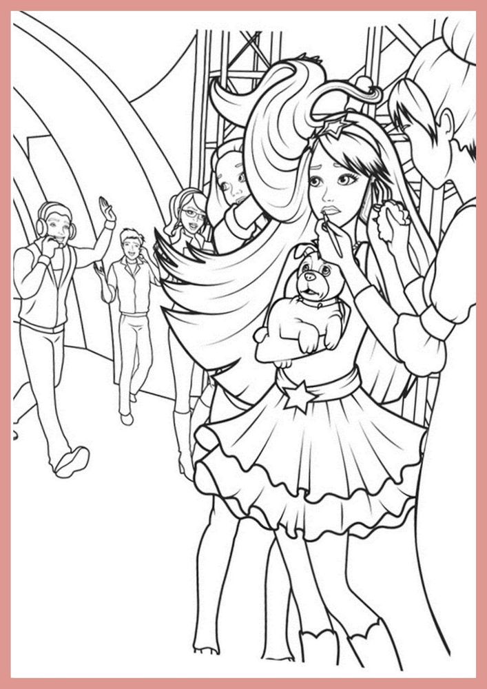 barbie family coloring pages