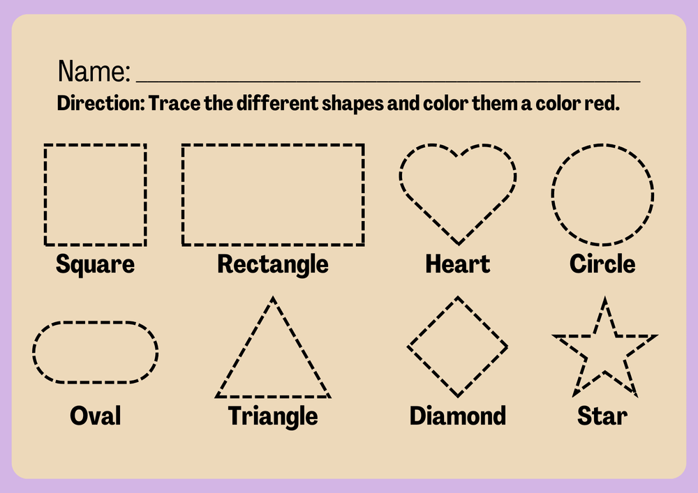 Tracing And Coloring Shapes Shapes Worksheets For Preschoolers And
