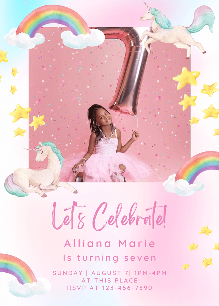 Invitation Card Design For 7th Birthday Girl - Infoupdate.org