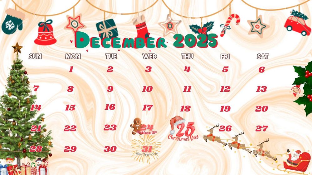 December Calendar Christmas Theme