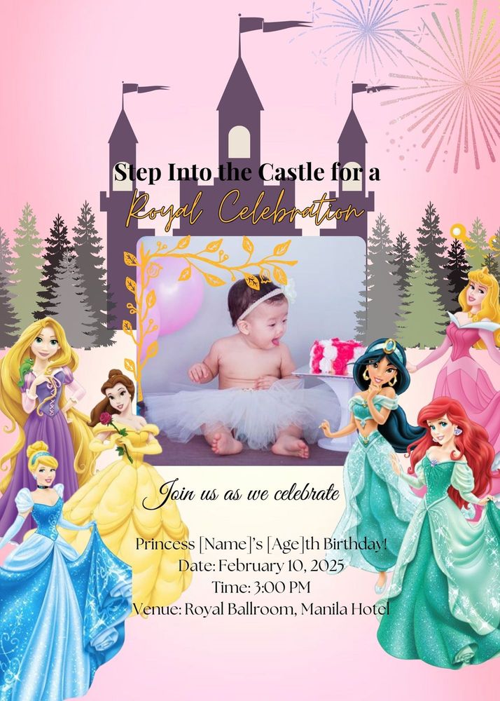 Disney Princess Themed Invitations