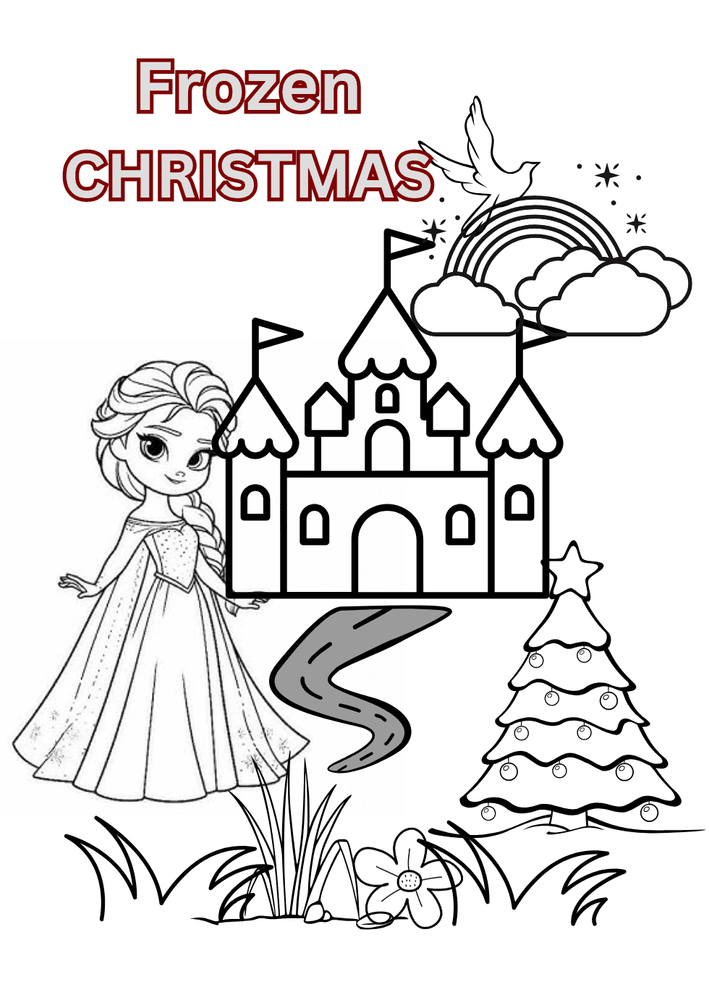 frozen christmas coloring pages