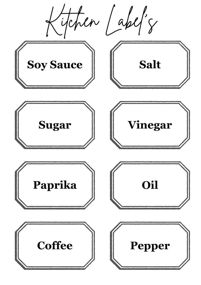 Kitchen Label Templates Afbeeldingen Over Spice Label – Blader In