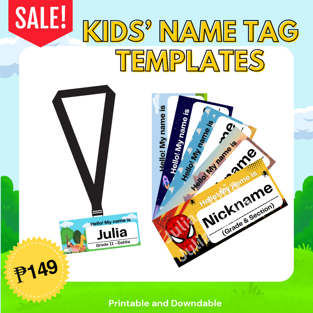 Name Tag Template For Kids Printable Birthday Name Tags