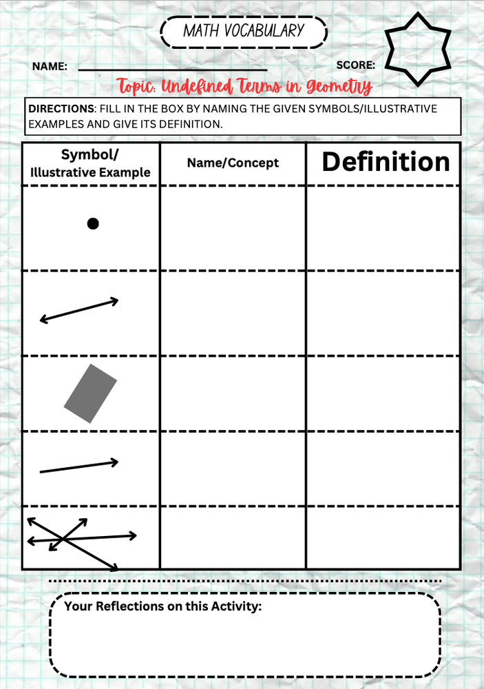 Basic Geometry Terms Worksheet Free Printable Geometry Worksheets With