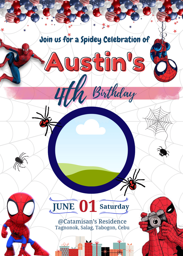 Spider Man Invitation Card