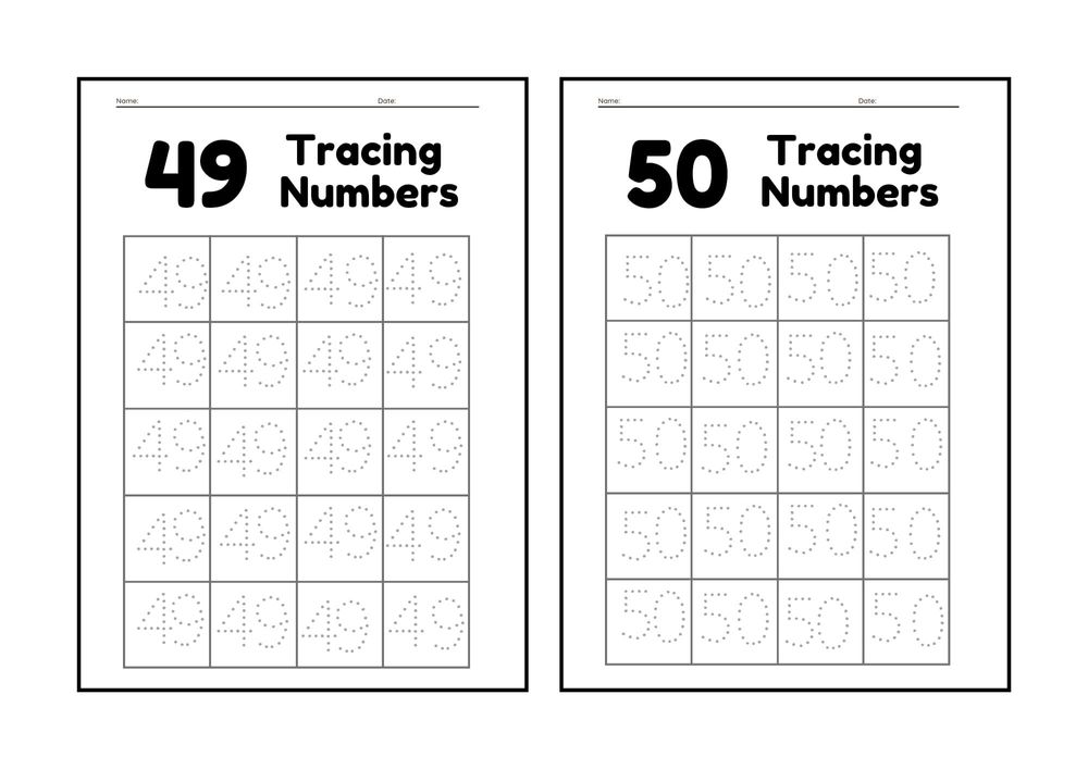 Tracing Numbers 1 100 Printable