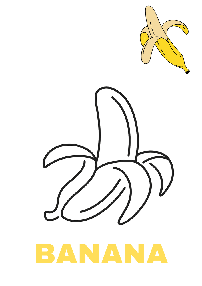 peeled banana coloring pages
