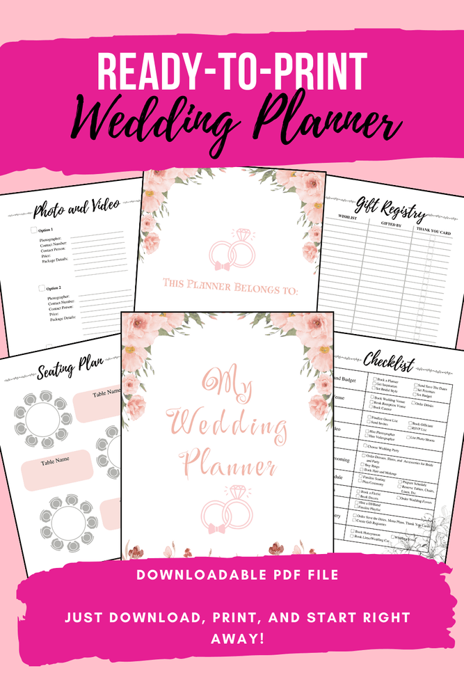 Diy Printable Wedding Planner Free Printable Wedding Planner Templates