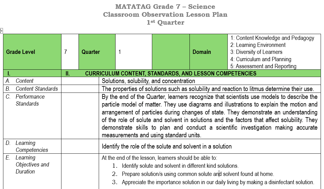 Lesson Plan For Obsevation A Detailed Lesson Plan In Grade 4A's