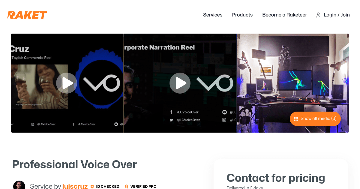 Professional Voice Over by luiscruz - Raket.PH