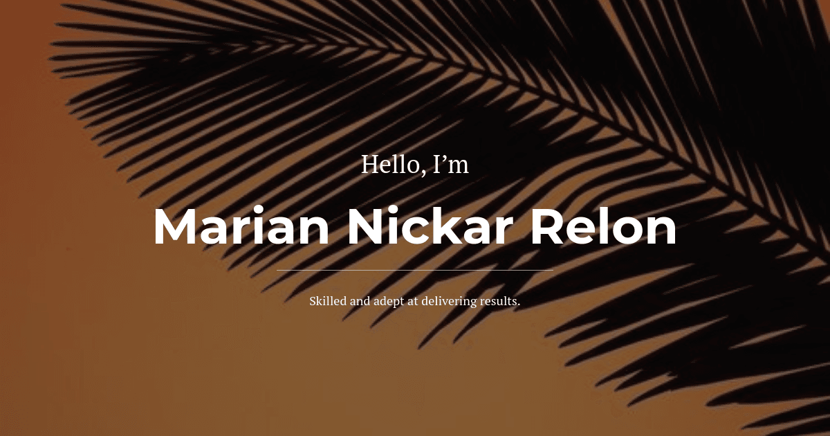 Marian Nickar Relon