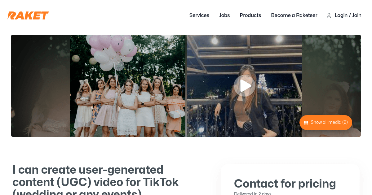 I can create user-generated content (UGC) video for TikTok (wedding or any events) by ...