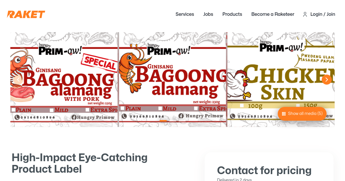 High-Impact Eye-Catching Product Label by mcreations - Raket.PH