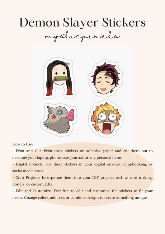 Make Your Own Demon Slayer Character Free Printable Stickers ...