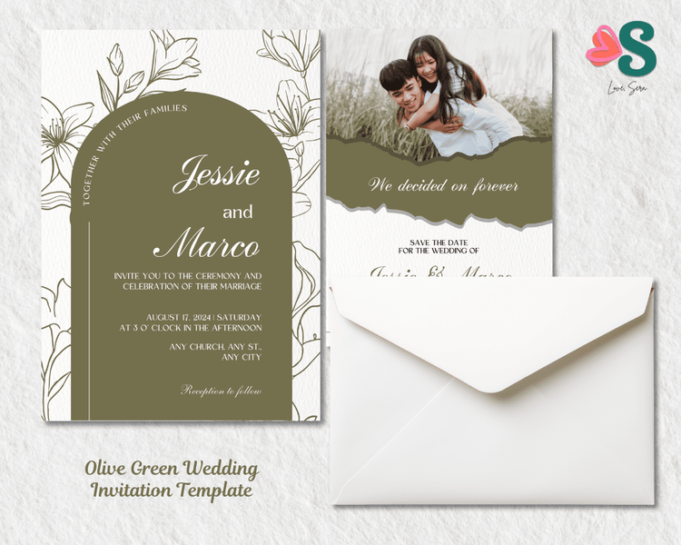Olive green wedding invitations 60 photos - Vianawedding.com