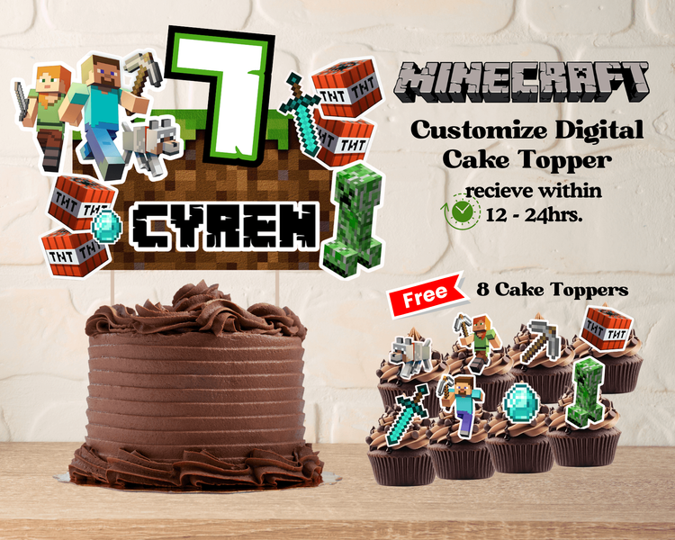 Minecraft Cake Toppers Printable Free Printable Minecraft Bingo Via: