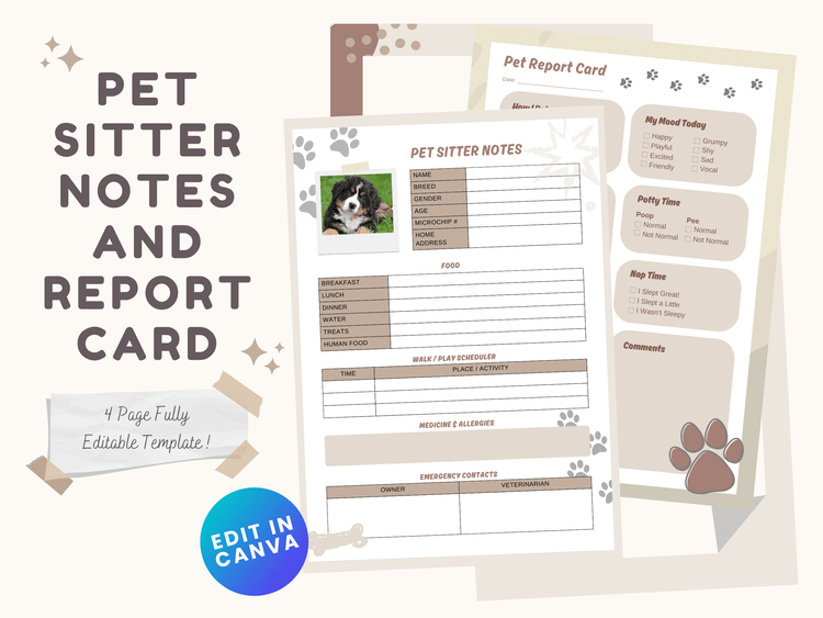 Free Pet Sitting Report Card Template - Infoupdate.org