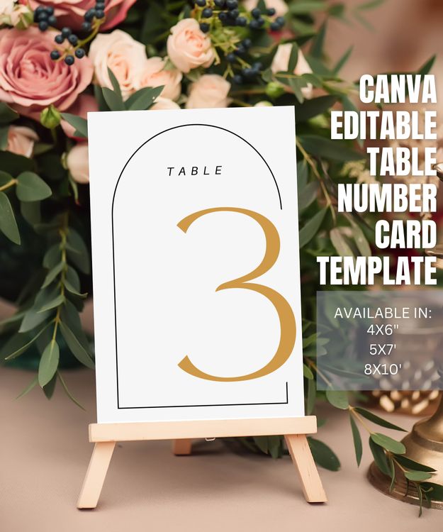 4x6 Table Number Template
