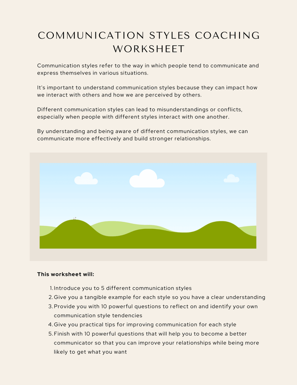 Types Of Communication Styles Worksheets Organizational Communication