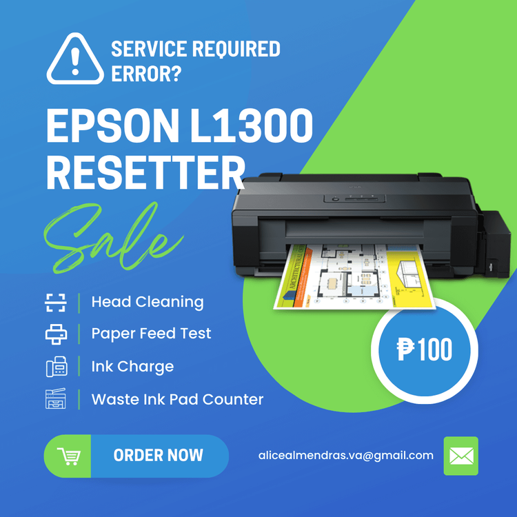 Epson L1300 Resetter Portable Easy to use Zip File by alicealmendras va Raket.PH