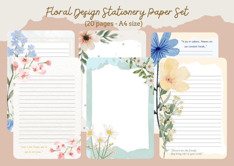 Printable Floral Stationery
