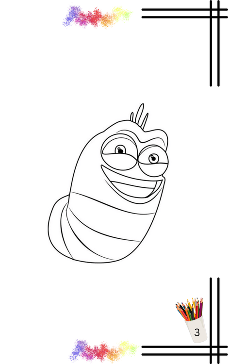 Larva Cartoon Coloring Pages