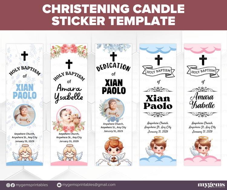 Free Printable Label Templates Christening Baptism Favor Tags Free 7