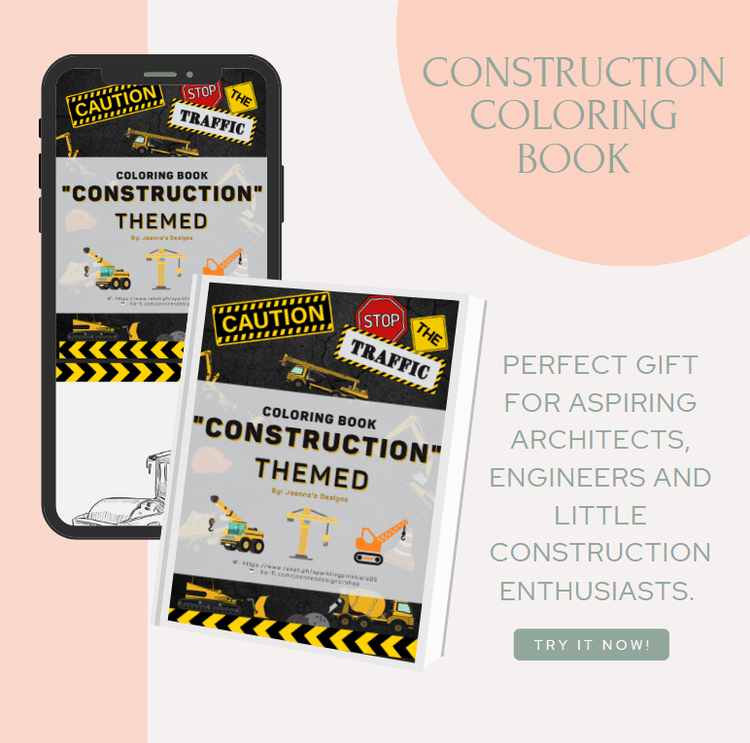 construction theme coloring book