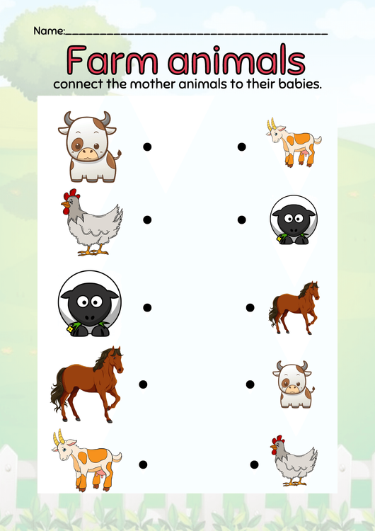 Animal Babies Worksheets For Kindergarten Baby Animals Online