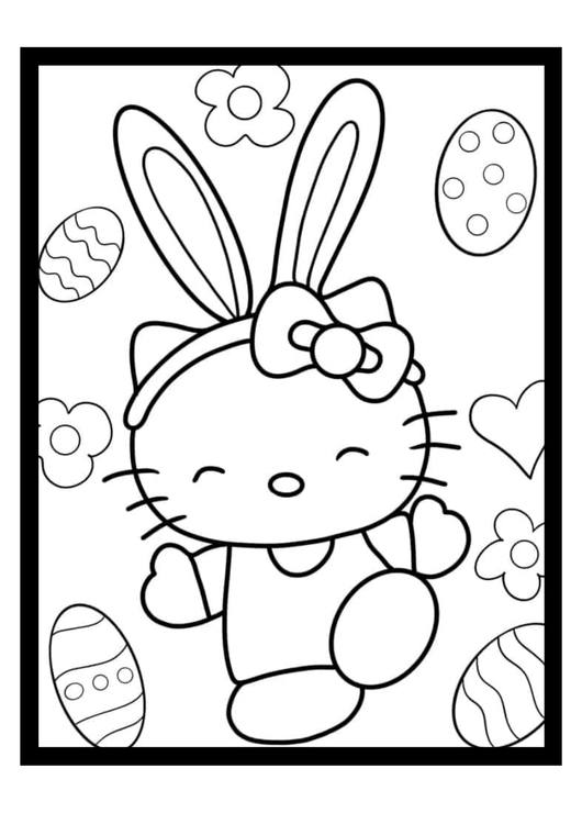 Hello Kitty Easter Coloring Pages Page 4 | Hello Kitty Coloring Pages