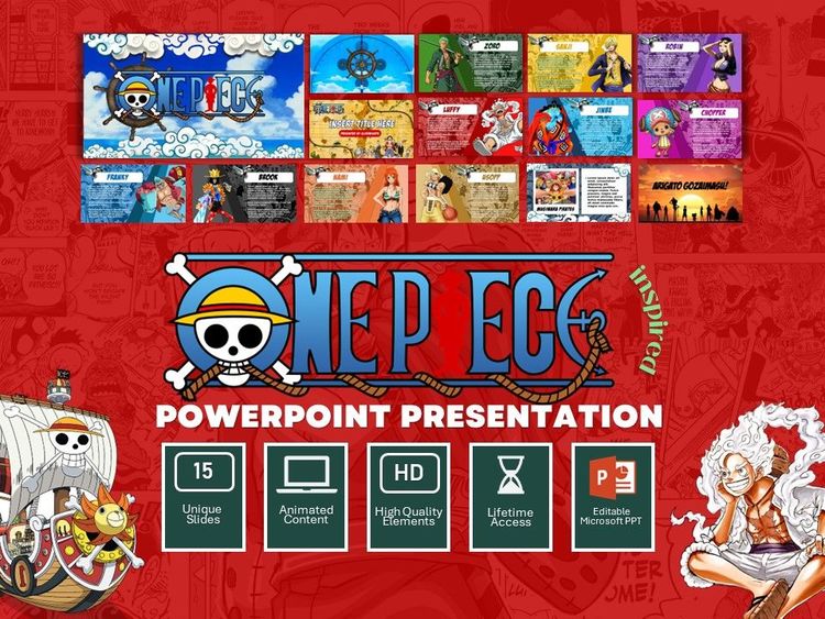 One Piece Luffy Powerpoint Templates 4 Presentation