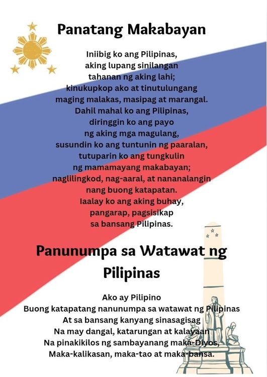 Panunumpa Sa Watawat Bulletin Board Bundle Design Template For