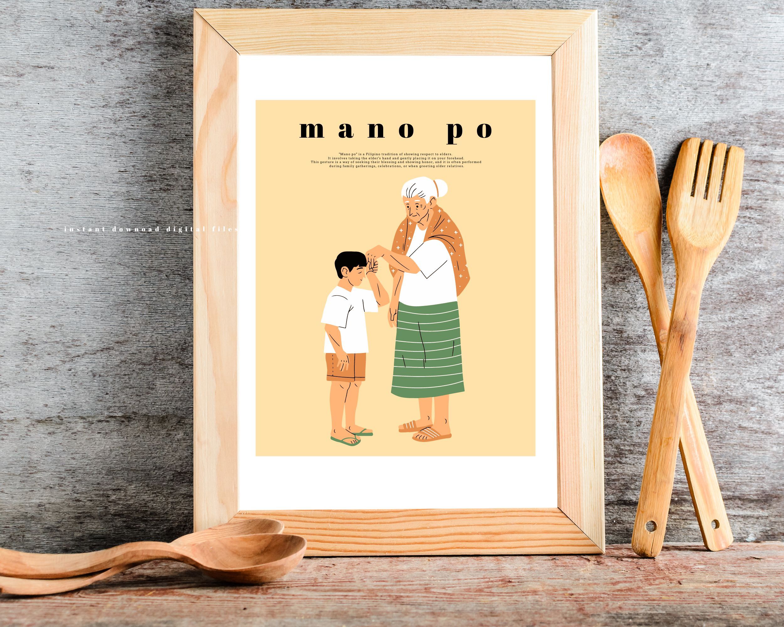 Mano Po Filipino Tradition Mano Gesture Used Filipino Culture