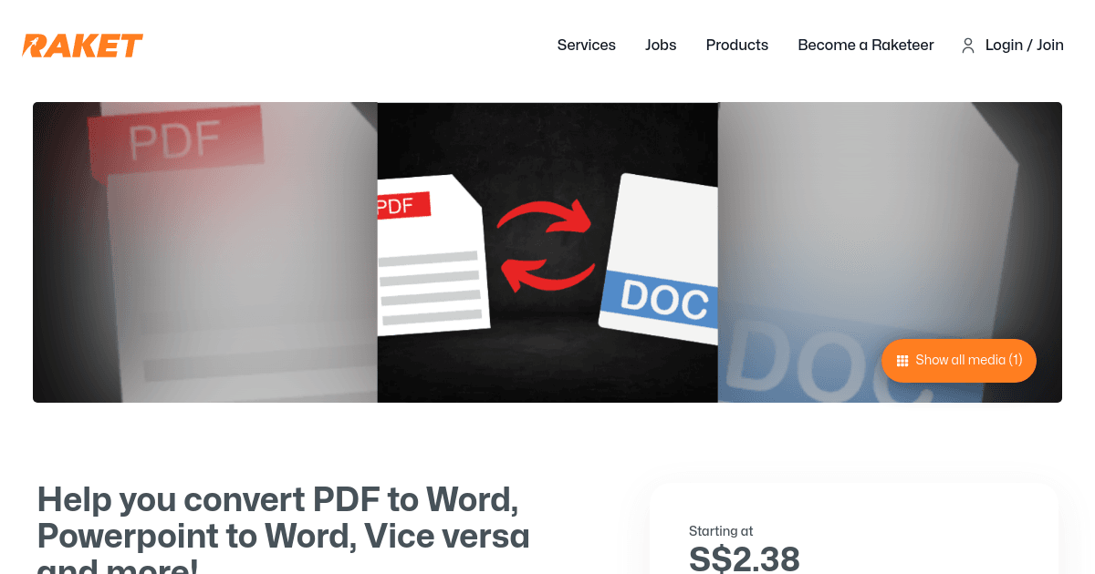 Help you convert PDF to Word, Powerpoint to Word, Vice versa and more ...