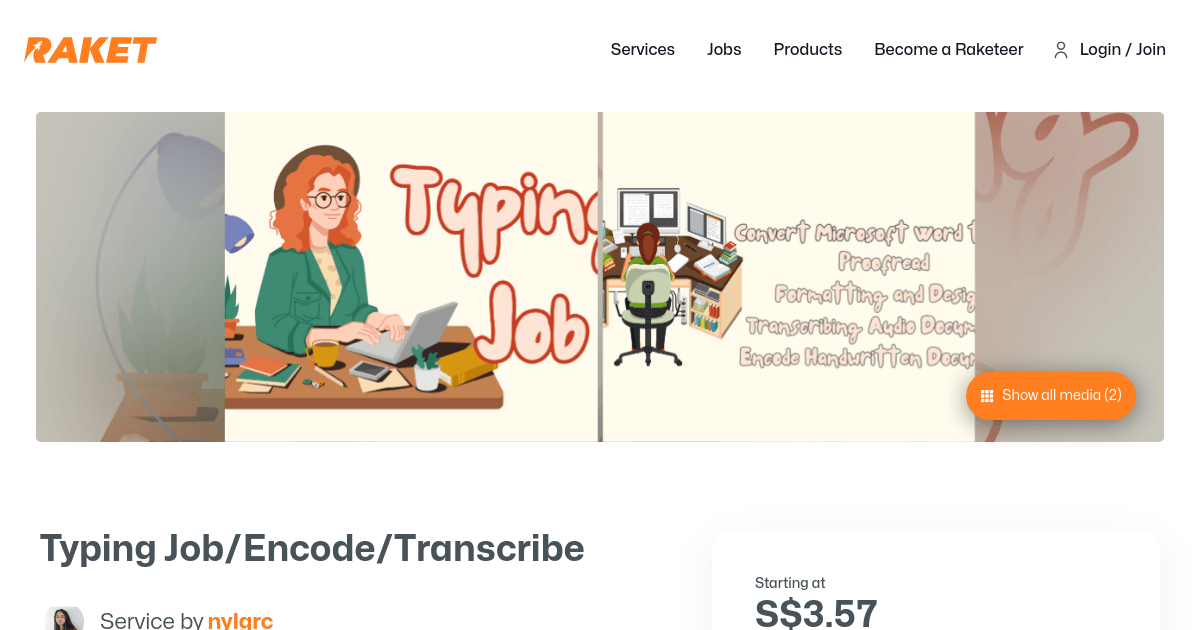 Typing Job/Encode/Transcribe by nylgrc - Raket.PH