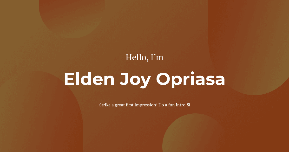 Elden Joy Opriasa
