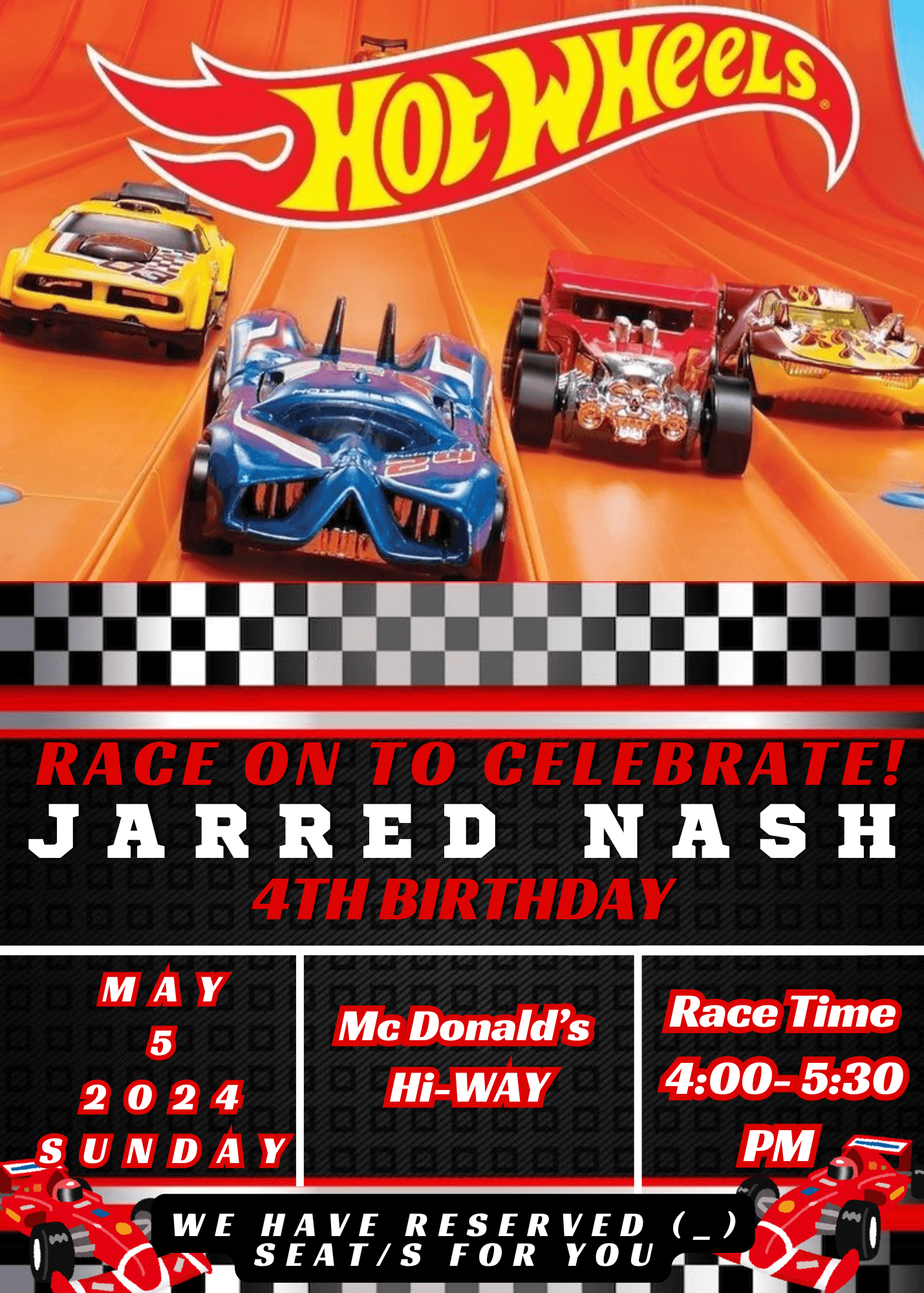 Hot Wheels Invitation Template Turtle Drives Around On Hot Wheels