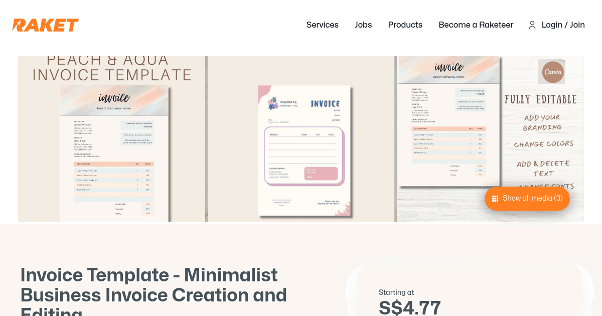 Invoice Template - Minimalist Business Invoice Creation and Editing by ...