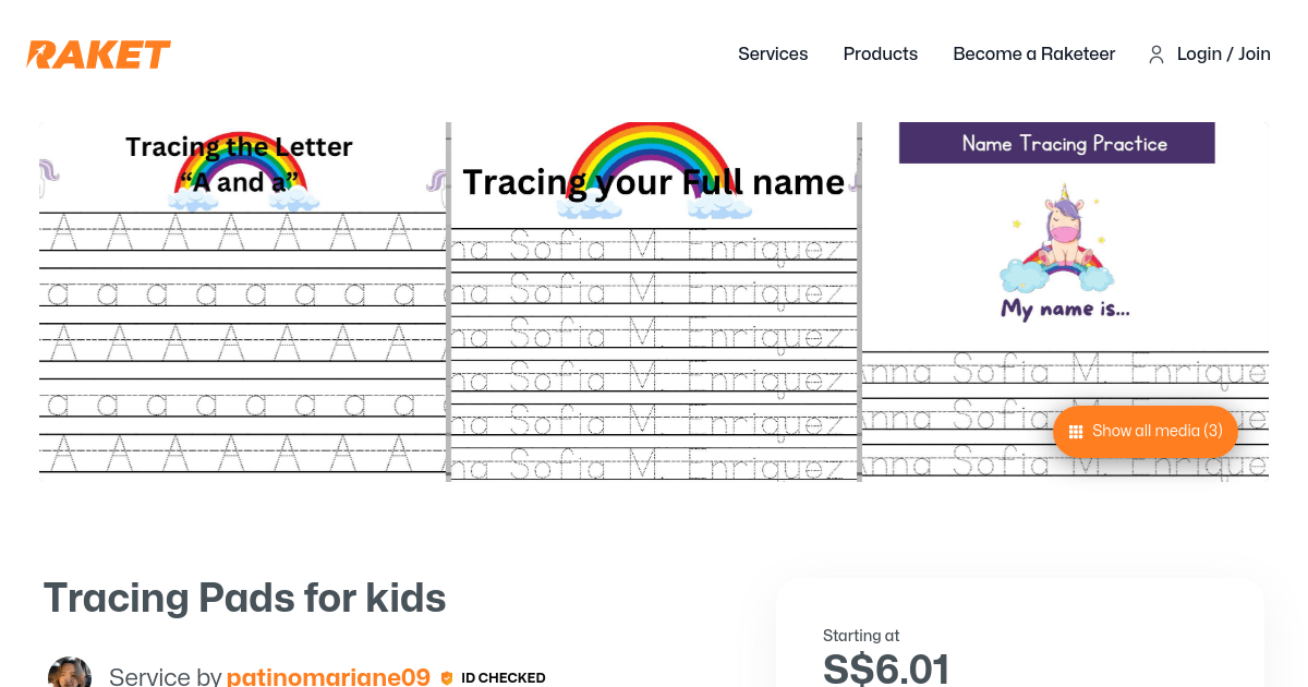 Tracing Pads for kids by patinomariane09 - Raket.PH