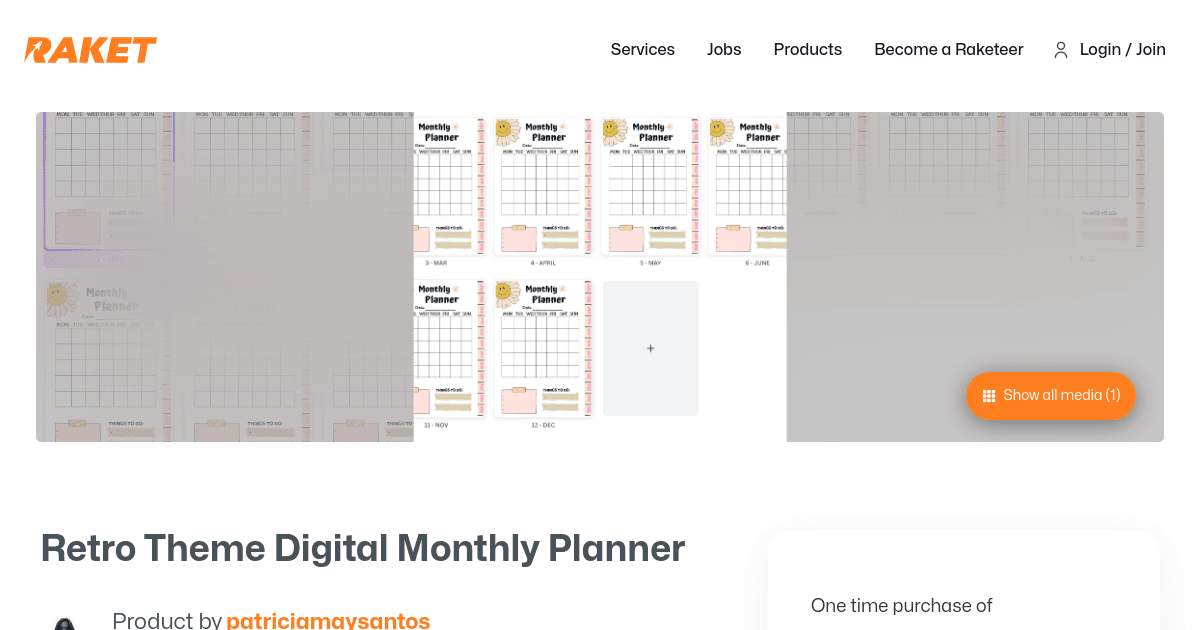 Retro Theme Digital Monthly Planner by patriciamaysantos - Raket.PH