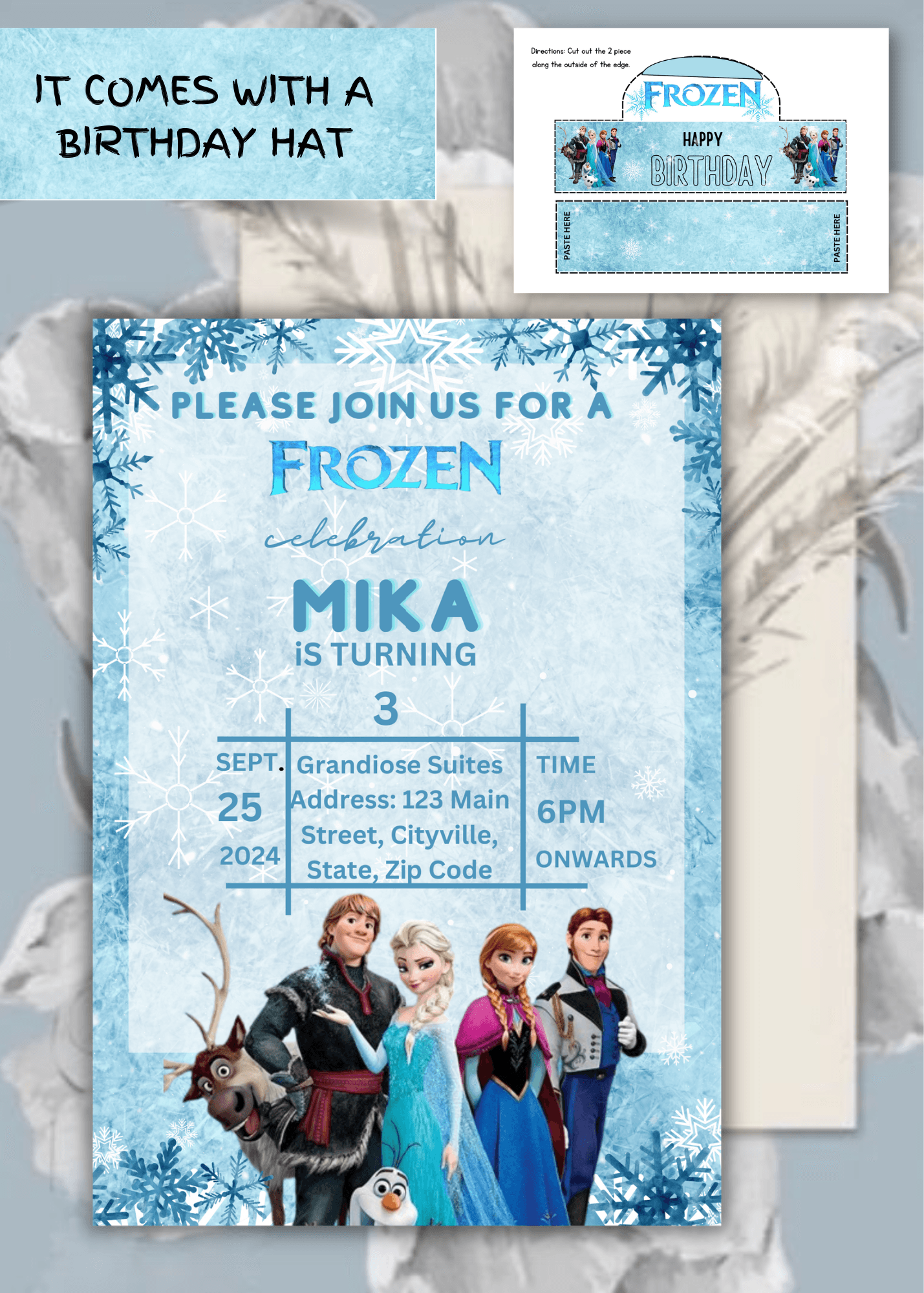 Printable Frozen Happy Birthday Card