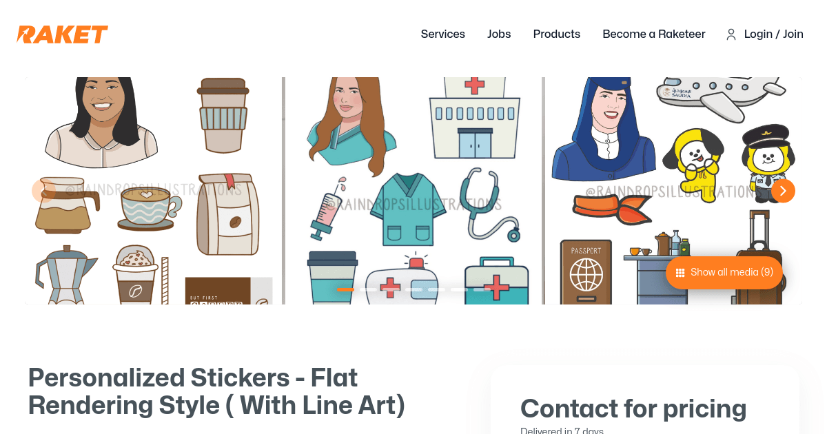 Personalized Stickers - Flat Rendering Style ( With Line Art) by ...